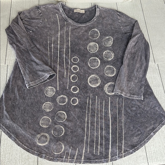 Jess & Jane | Tops | Jess Jane Top Tunic Lg 34 Sleeves Grey White Soft ...